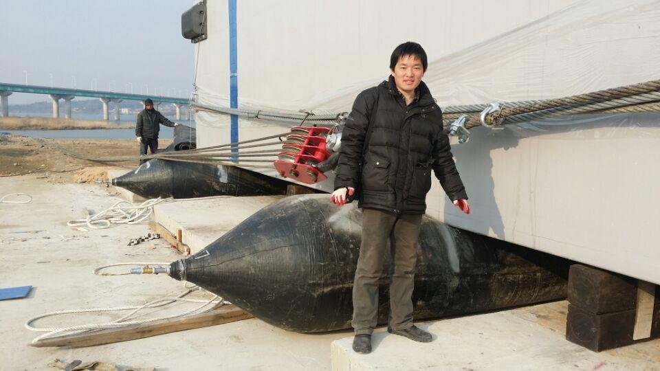 Barge Launching Project Using Ship Launching Airbag In Korea ...